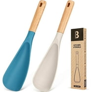 Badiano 1 Pack Nonstick Solid Silicone Spatula with Wooden Handle for ...