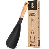 Badiano Wood Handle Silicone Cooking Spoon Spatula for Mixing Scooping ...
