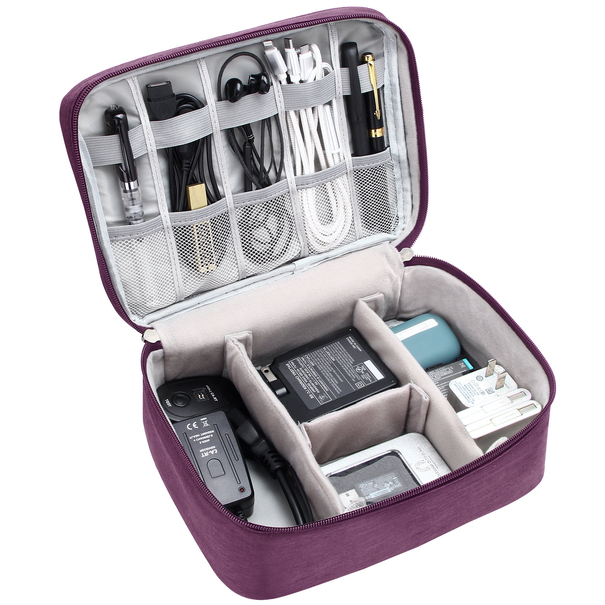 Badiya Electronics Organizer Travel Cable Organizer Bag Waterproof ...