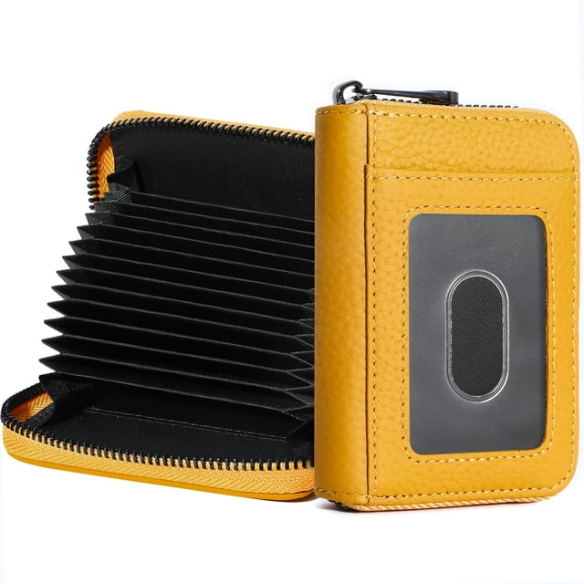 Badiya Genuine Leather Rfid Blocking Credit Card Holder Small Card Case