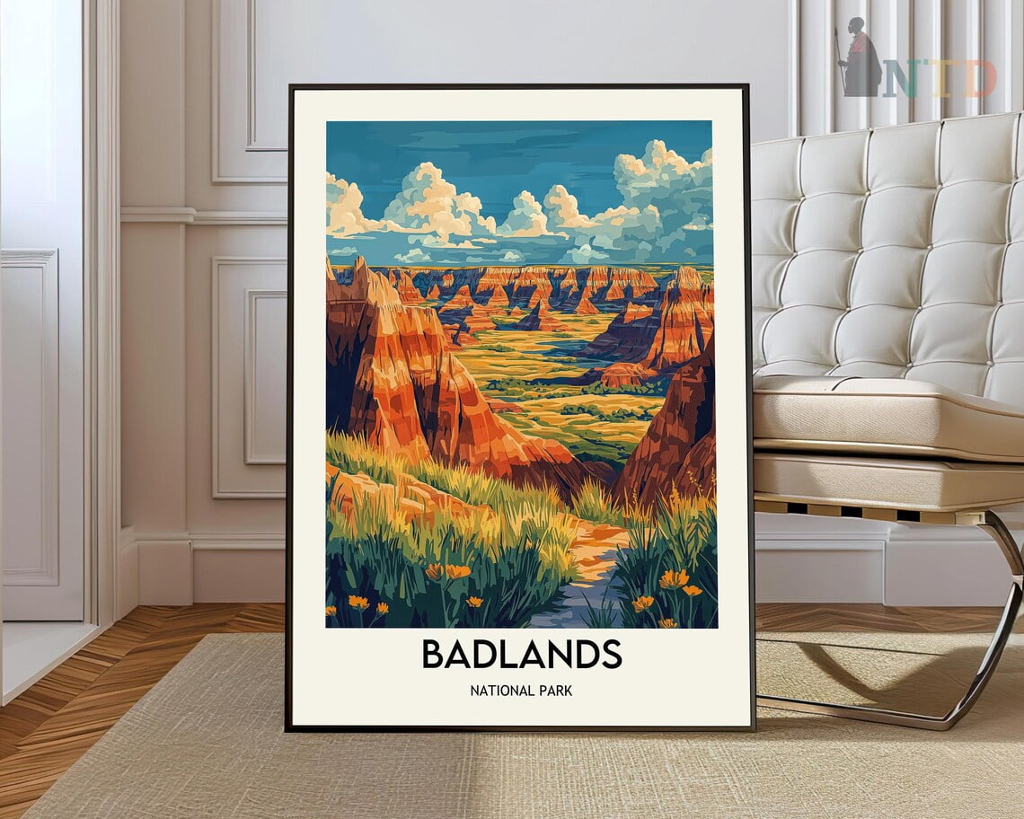 Badlands National Park Print, Badlands Print, Badlands Poster ...