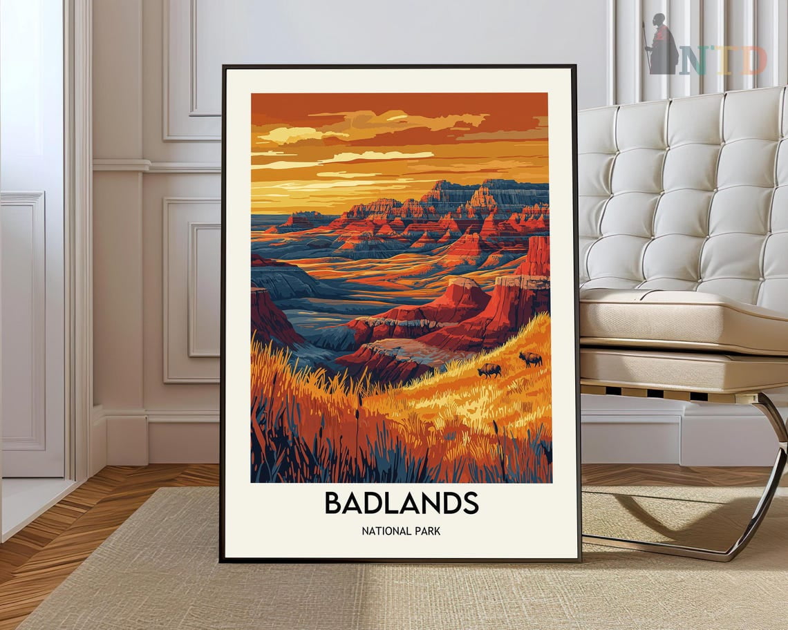 Badlands National Park Print, Badlands Print, Badlands Poster ...