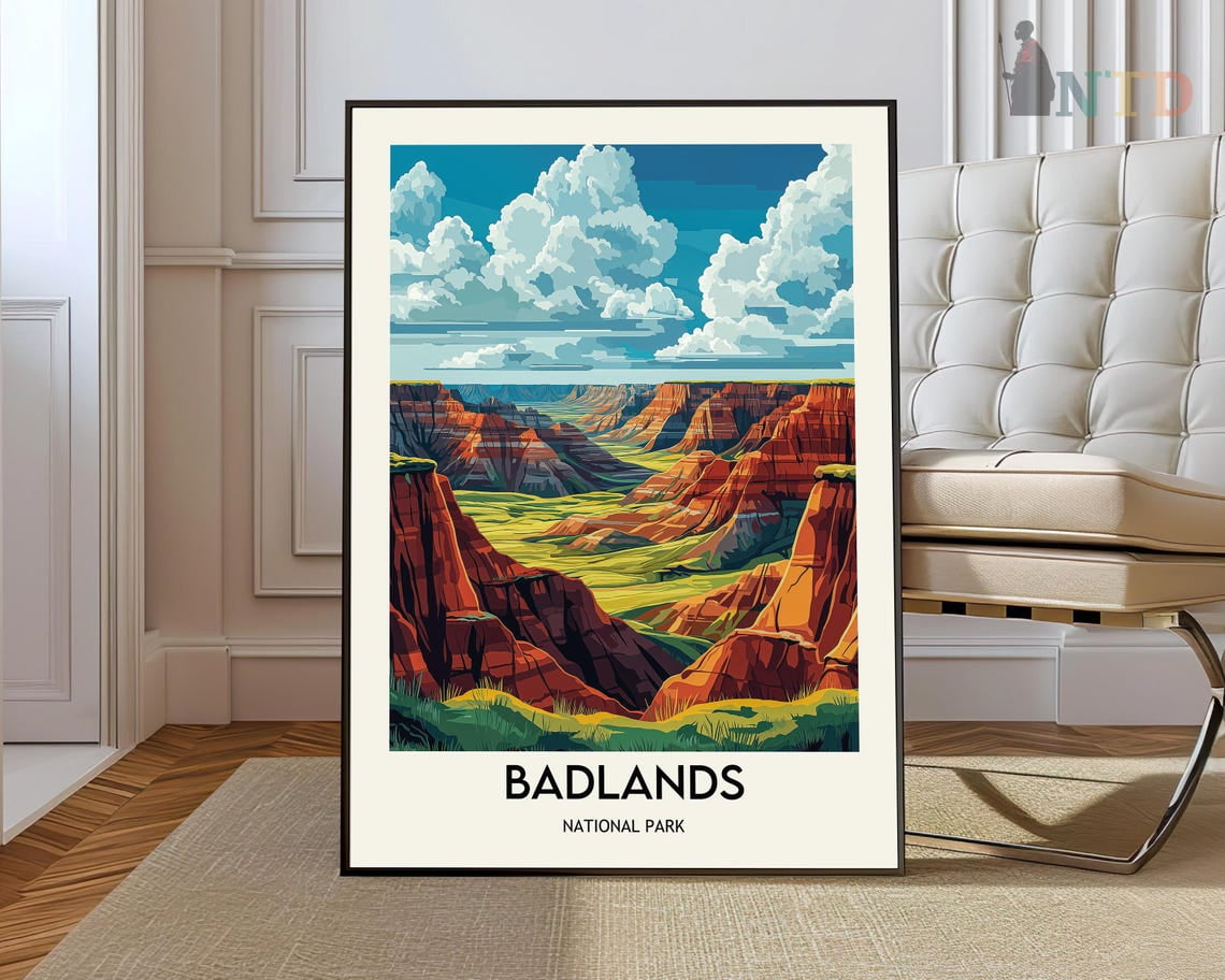 Badlands National Park Print, Badlands Print, Badlands Poster ...
