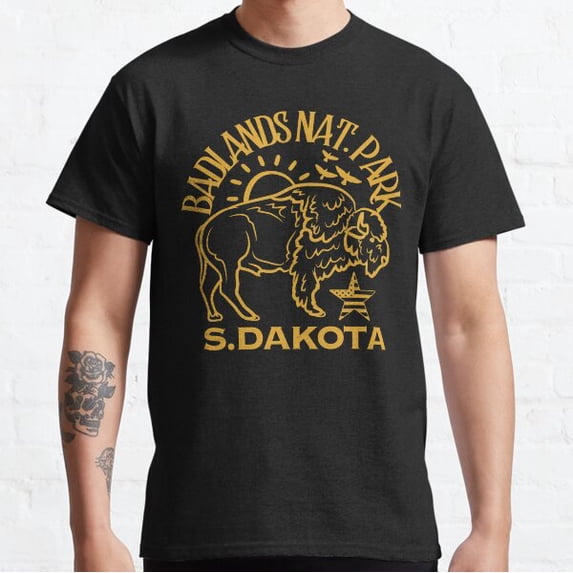 Badlands National Park South Dakota Buffalo / Bison Classic T-shirt ...