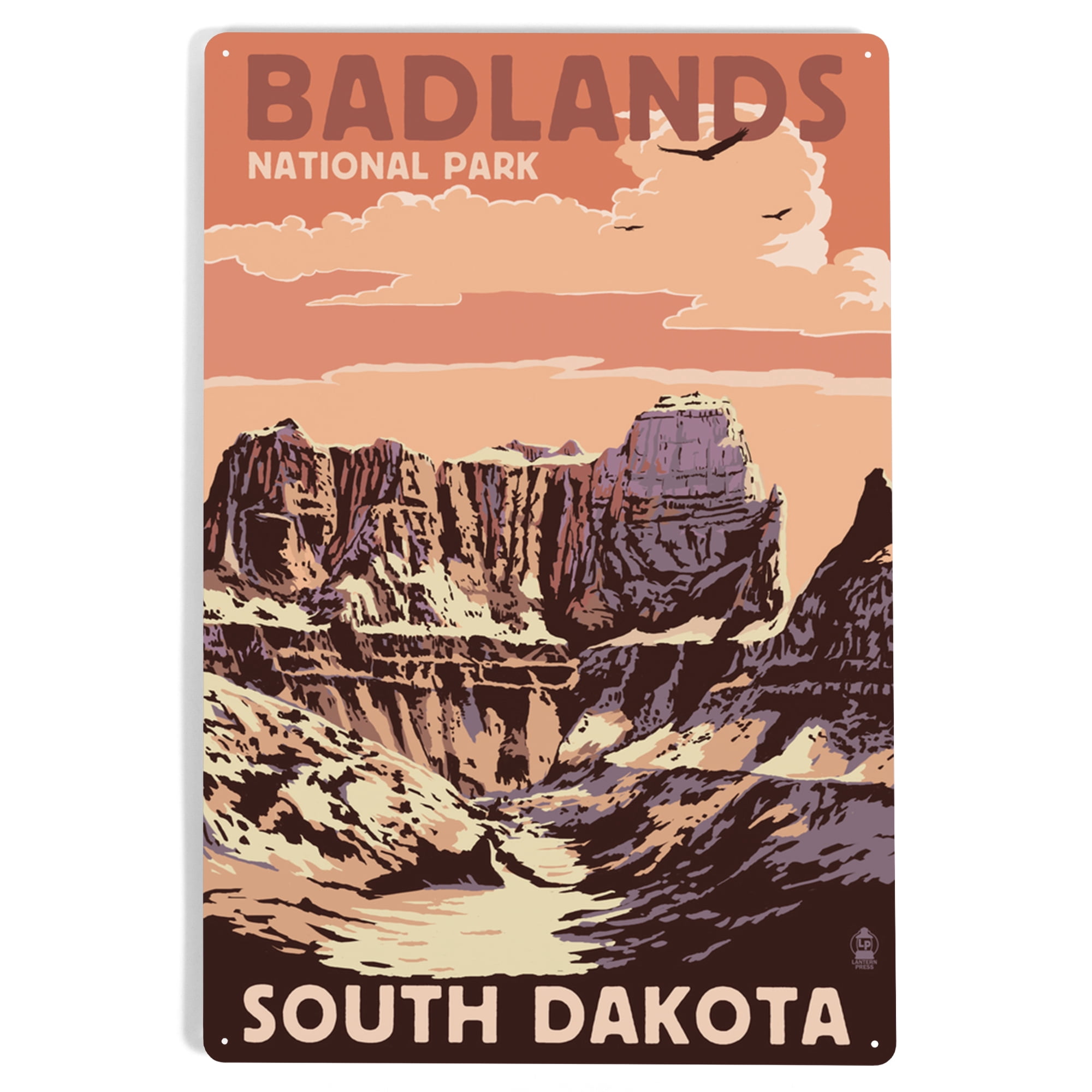 Badlands National Park, South Dakota, Castle Rock (12x18 Aluminum Art ...