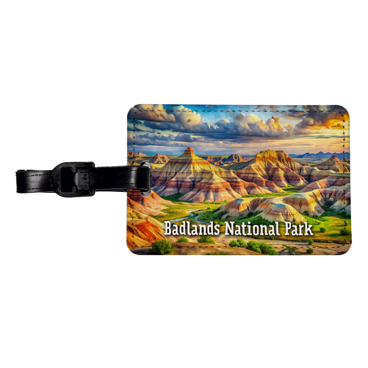 Badlands National Park South Dakota Faux Leather Travel Luggage Tag ...