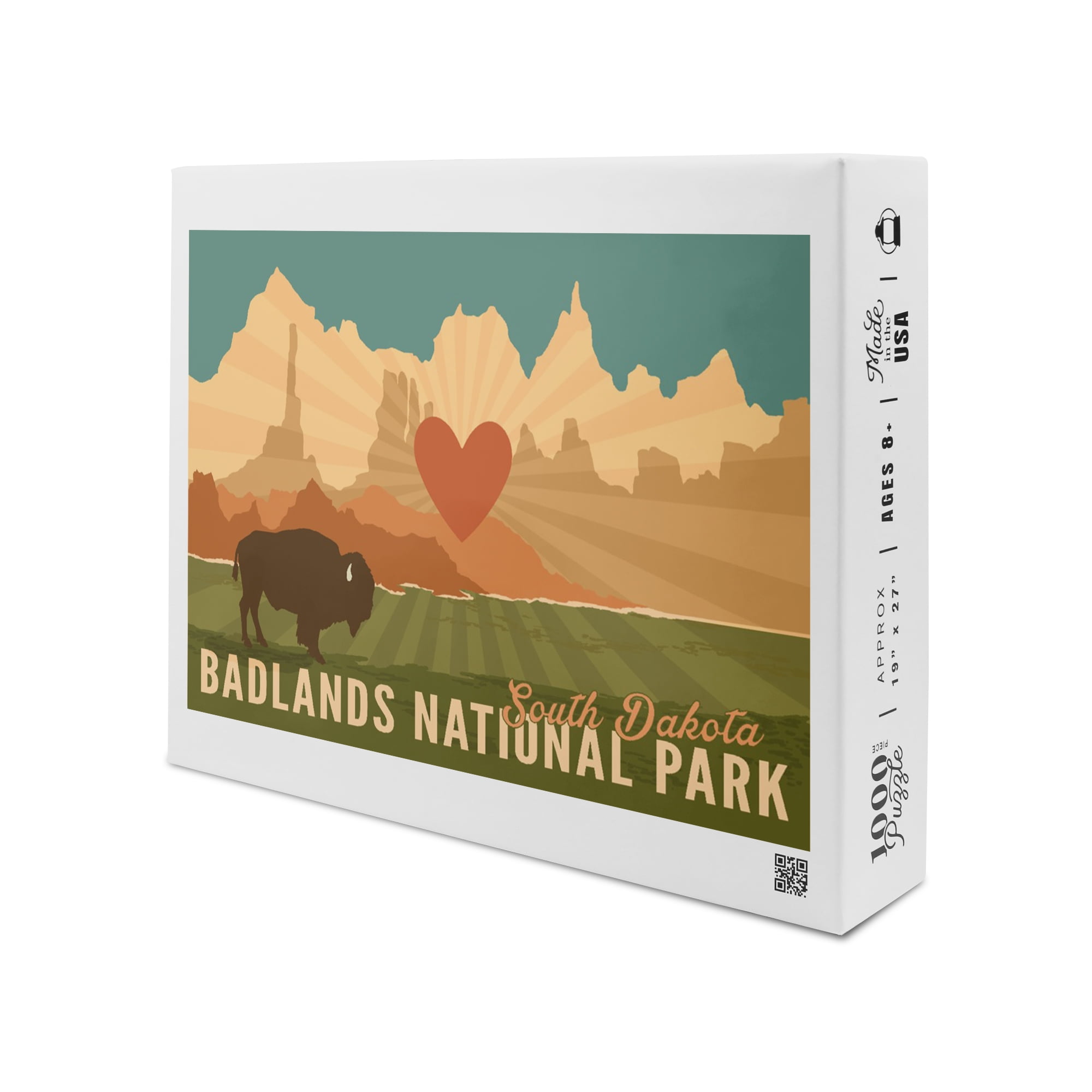 Badlands National Park, South Dakota, Heart and Rays (1000 Piece Puzzle ...