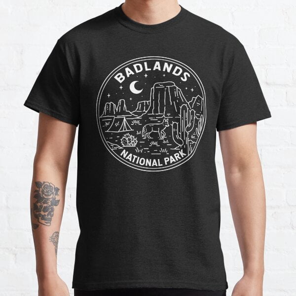 Badlands National Park South Dakota Monoline Classic T-shirt - Walmart.com