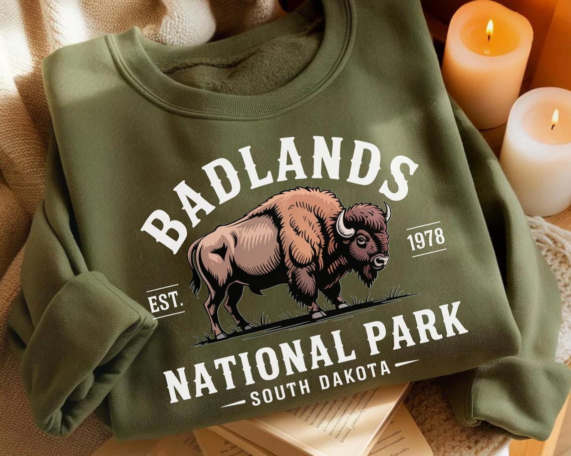Badlands National Park Sweatshirt: South Dakota Bison Hiking Top All ...