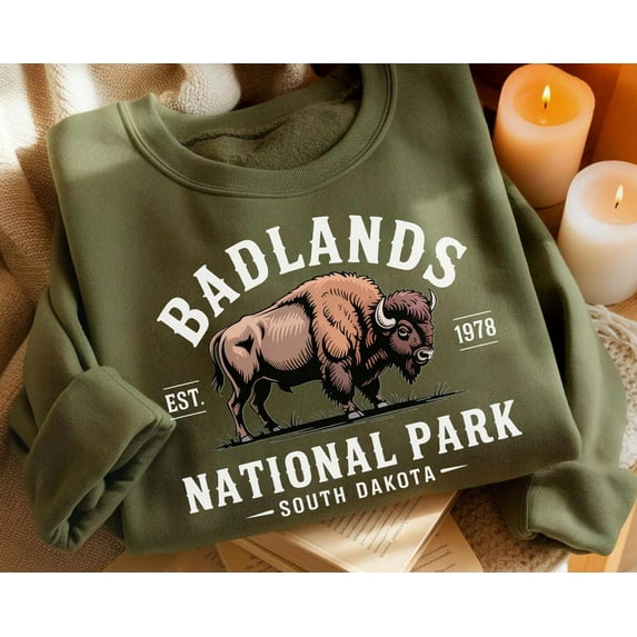 Badlands National Park Sweatshirt: South Dakota Bison Hiking Top All ...