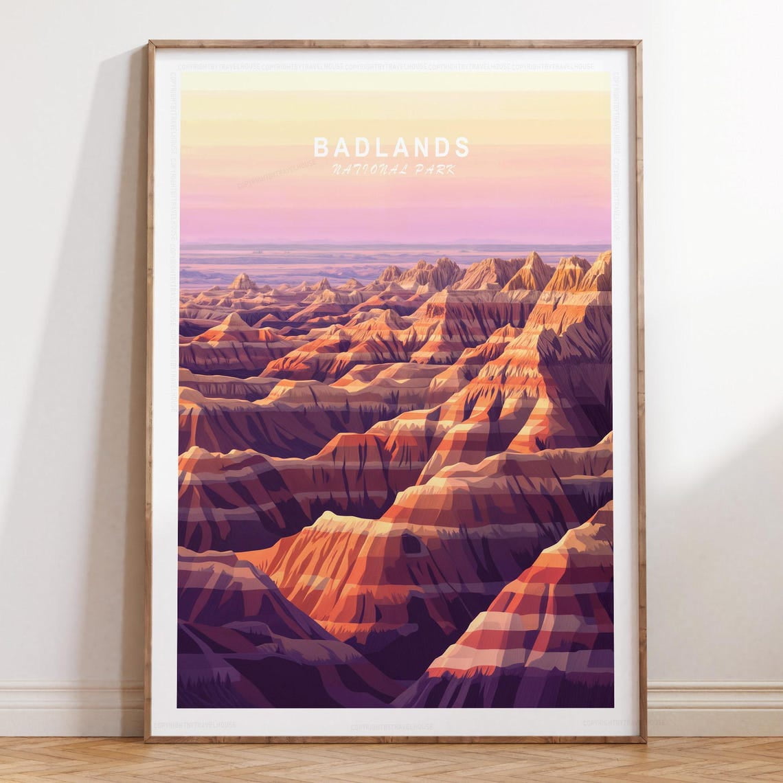 Badlands National Park Travel Poster, National Park Travel Print ...