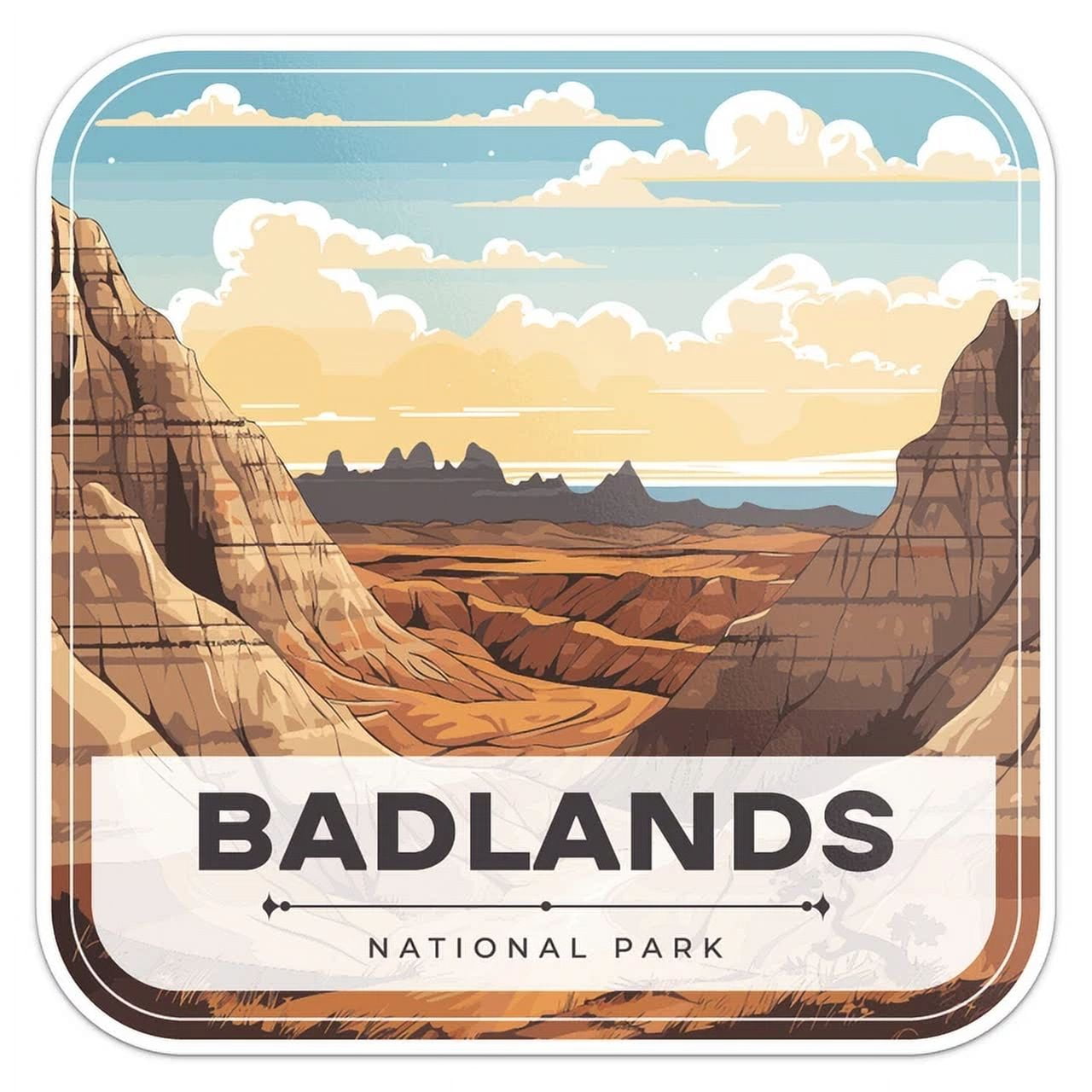 Badlands National Park Usa Decal Sticker Phone Decal Water Bottle ...