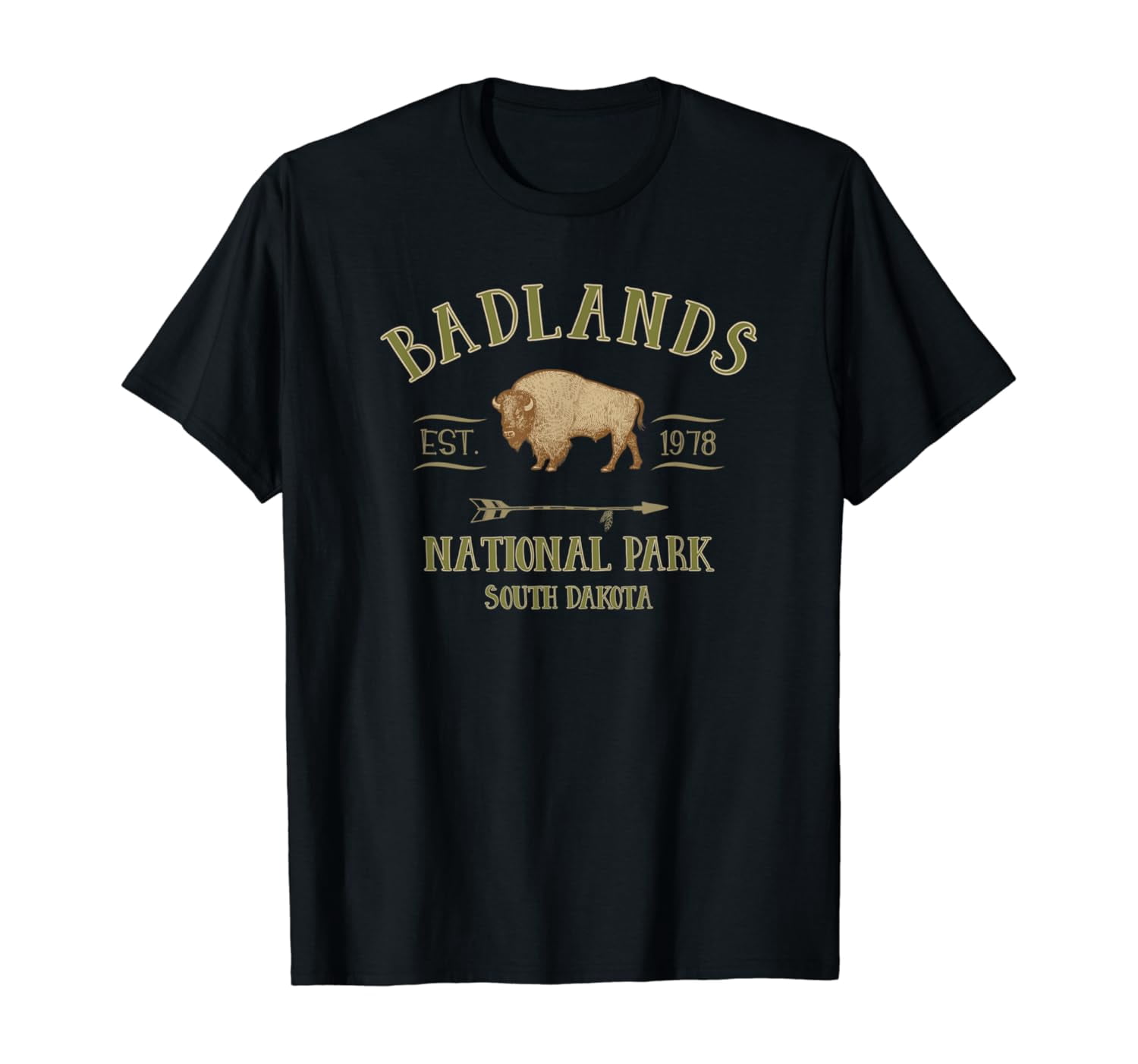 Badlands South Dakota Bison T Shirt - Walmart.com