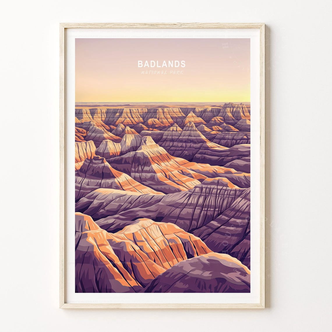 Badlands Wall Art Print, Badlands National Park Travel Poster, Badlands ...