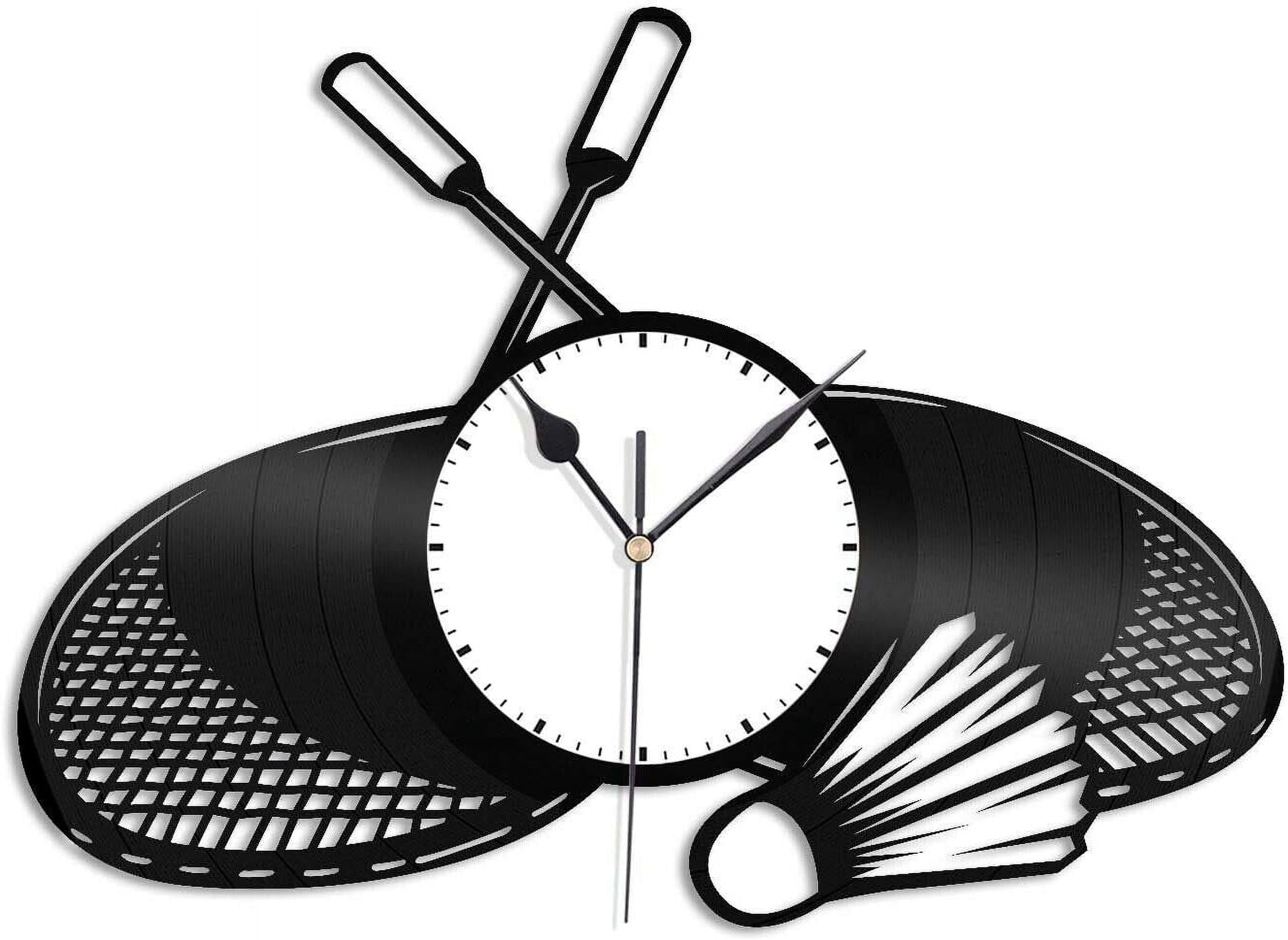 Badminton 3D Wall Clock Vinyl Wall Clock,Vinyl Record Clock Wall Art ...