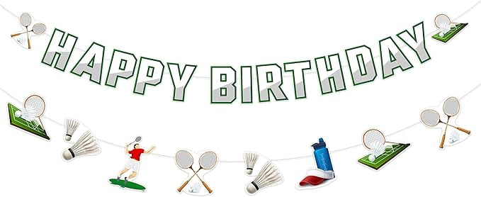 Badminton Birthday Decorations Badminton Happy Birthday Banner Racket ...