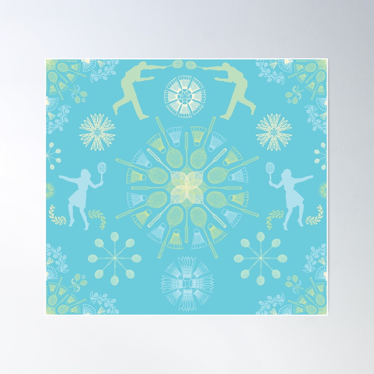 Badminton Blossoms Poster Wall Art, Modern Wall Decor, 30x30 UNFRAMED ...