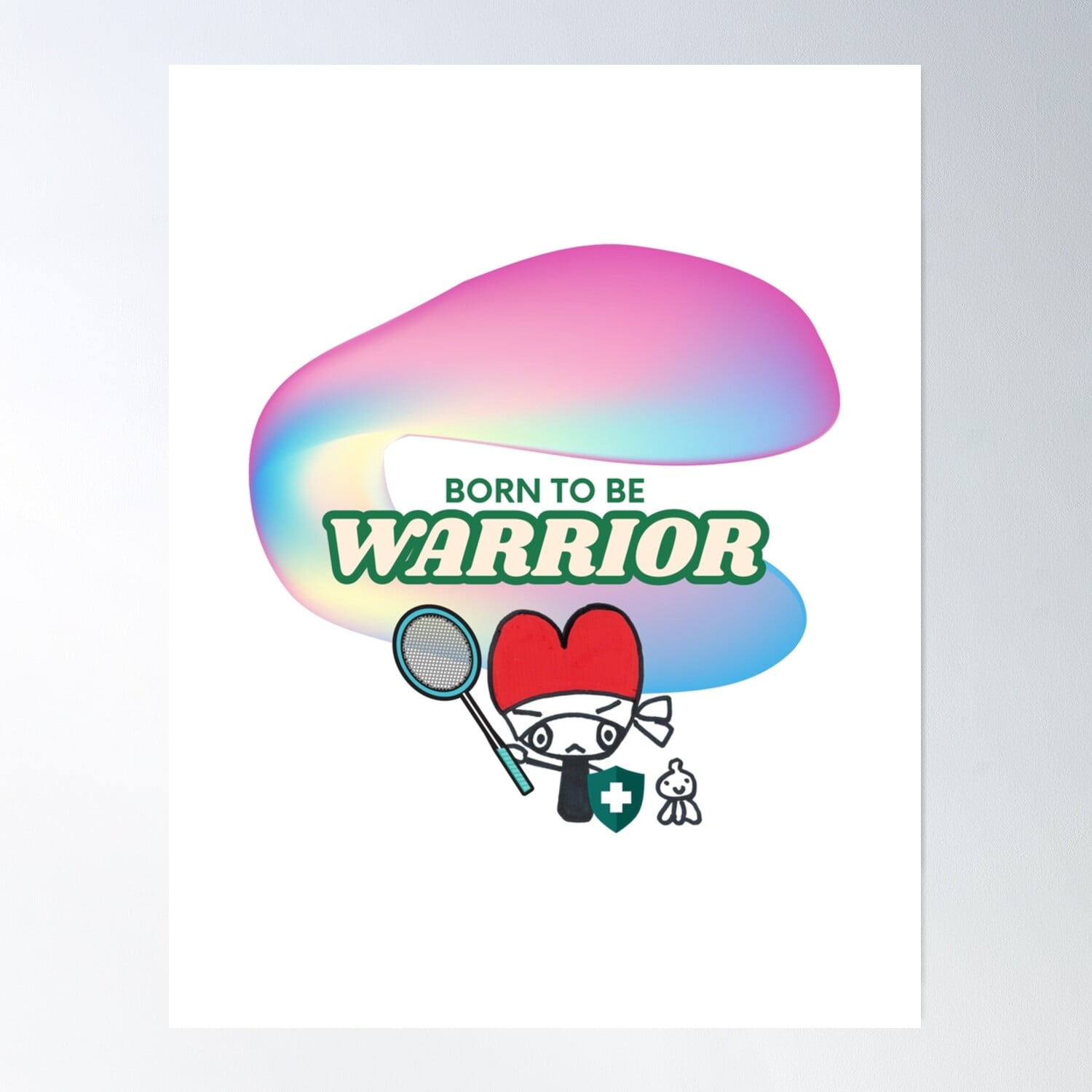 Badminton (Born To Be Warrior) Poster Wall Art, Modern Wall Decor, 8x12 ...