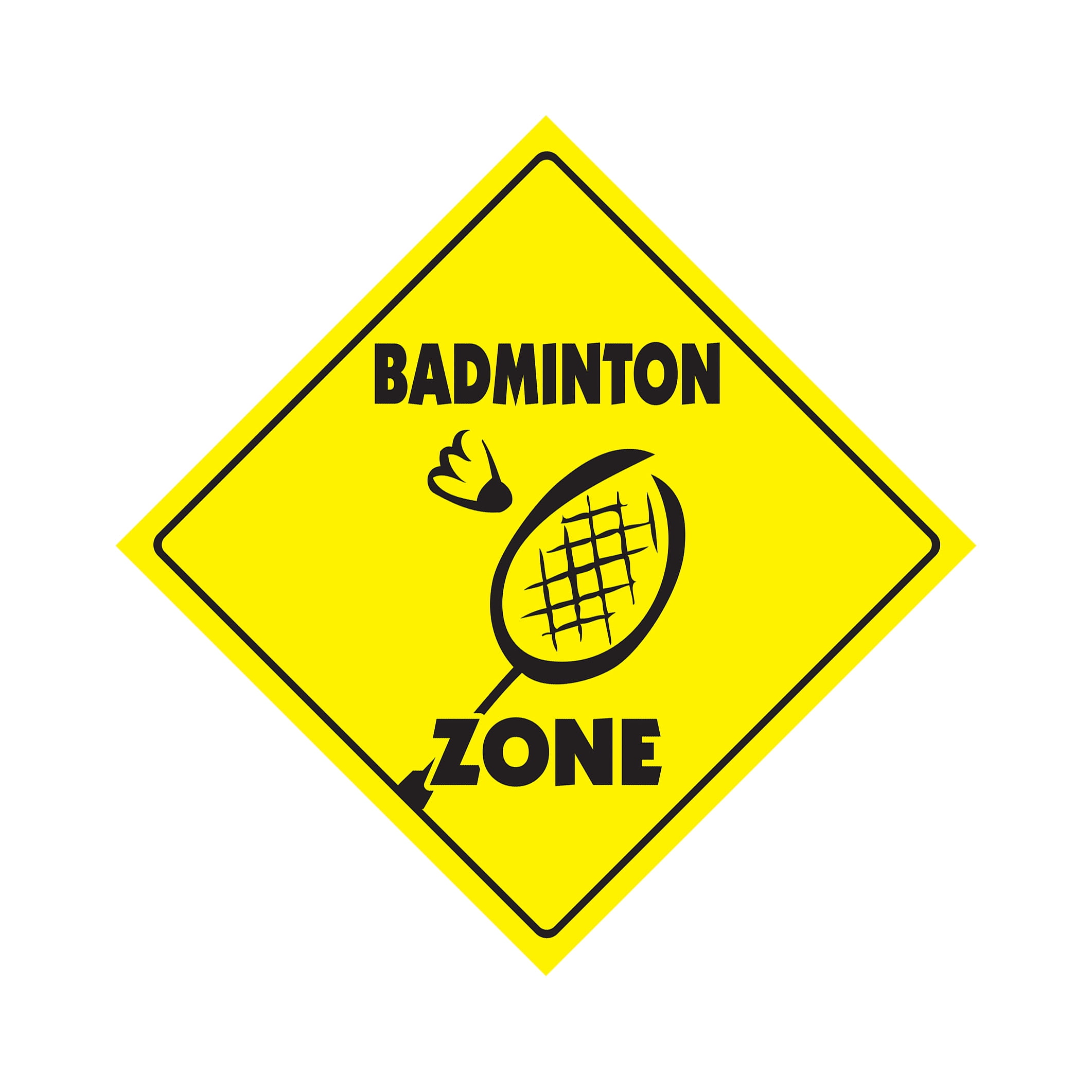 Badminton Crossing Decal Zone Xing | Indoor/Outdoor | 4" Tall sport ...