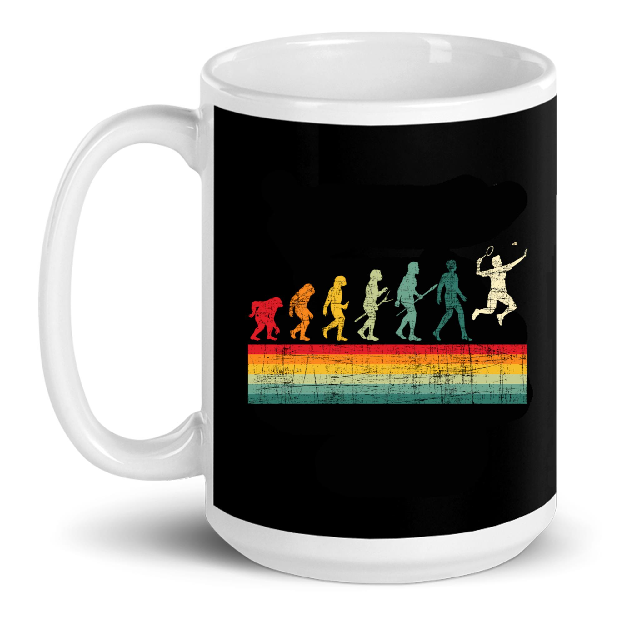 Badminton Evolution Sports Lover Shuttlecock Player Fans Gift Ceramic ...