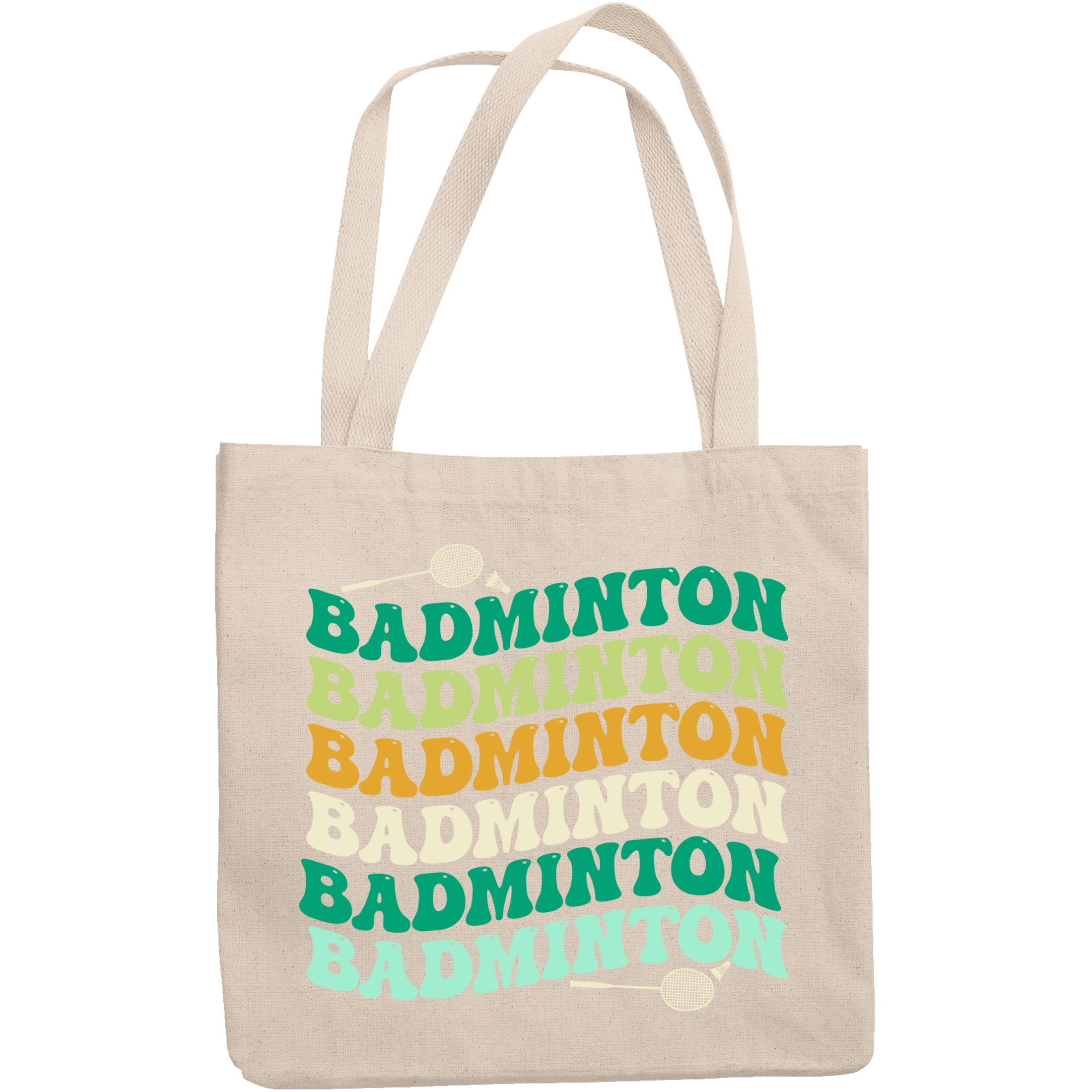 Badminton, Groovy Retro Wavy Text Merch Gift, 12oz Canvas Tote Bag ...