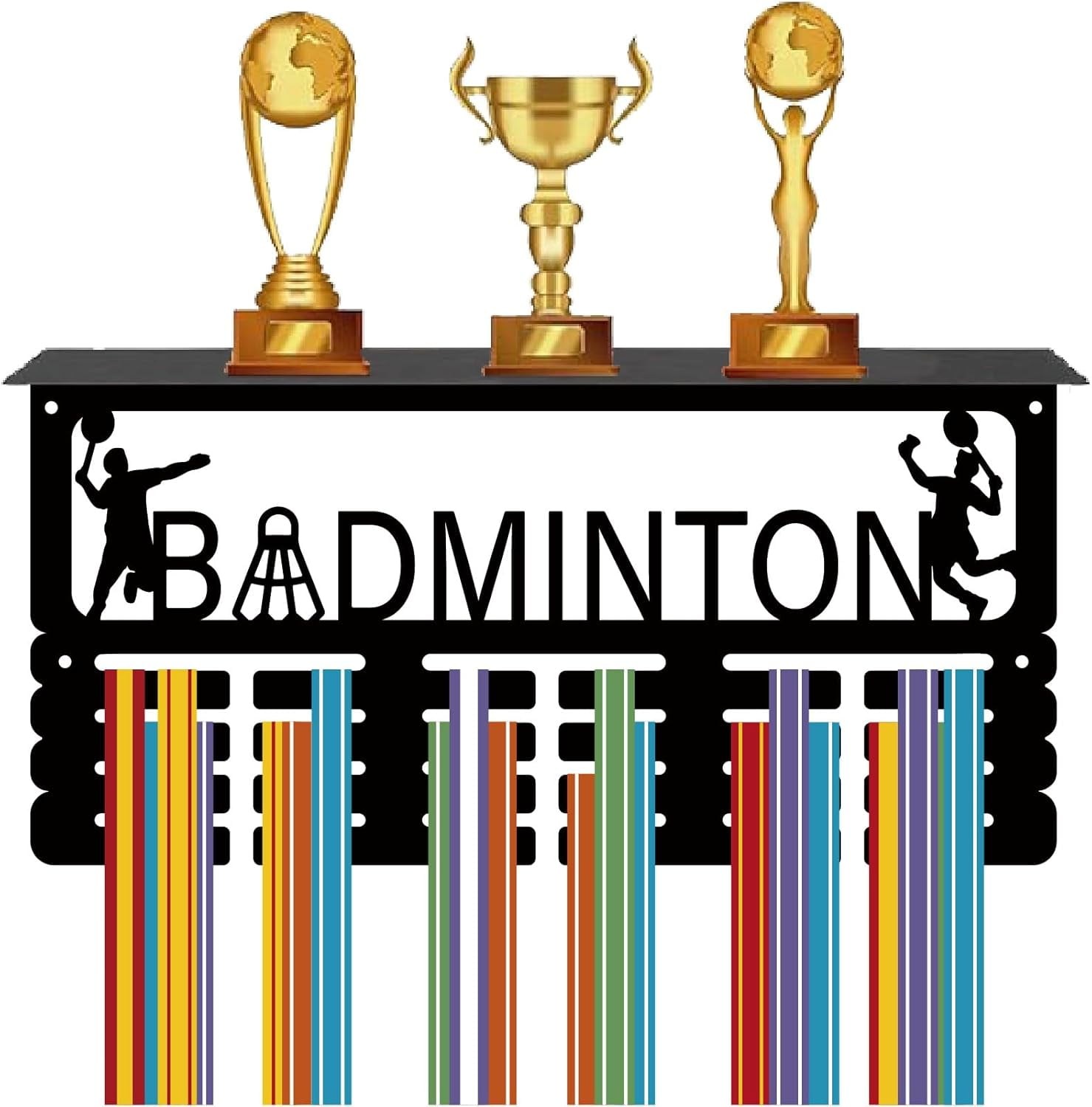Badminton Medal Hanger Display Trophy Shelf Medal Holder with Shelf ...