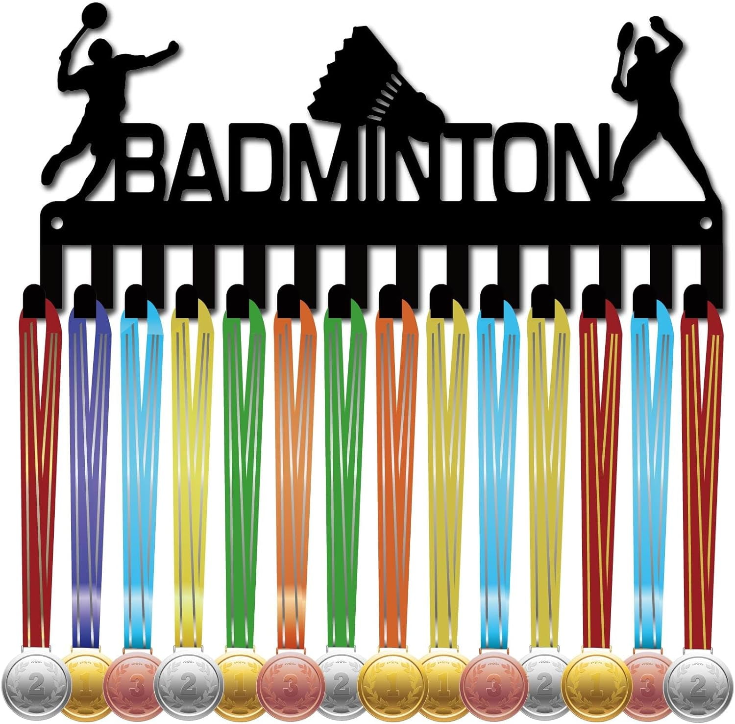 Badminton Medal Holder Hanger Medals Display Rack Black Metal Iron ...