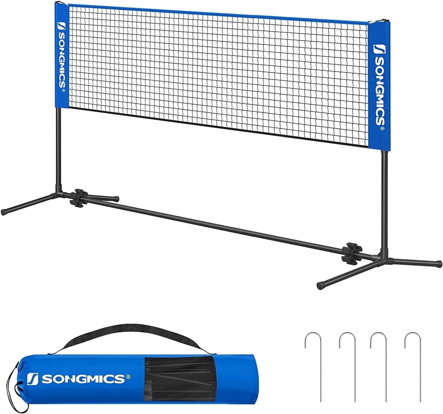 SONGMICS Outdoor Badminton Net Set, Easy Set Up, Portable Sports Set ...