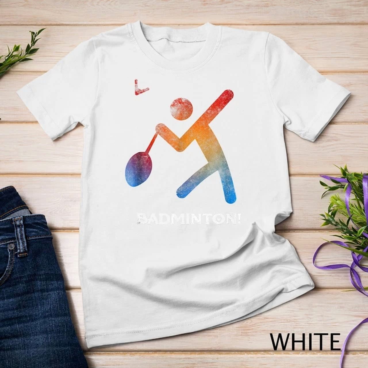 Badminton Player Tee Shirt Gift Racket Birdie Court Game Unisex T-Shirt ...