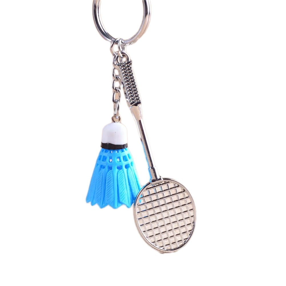 Badminton Racket Keychain Mini Figure Pendant Sports Themed Keyring ...