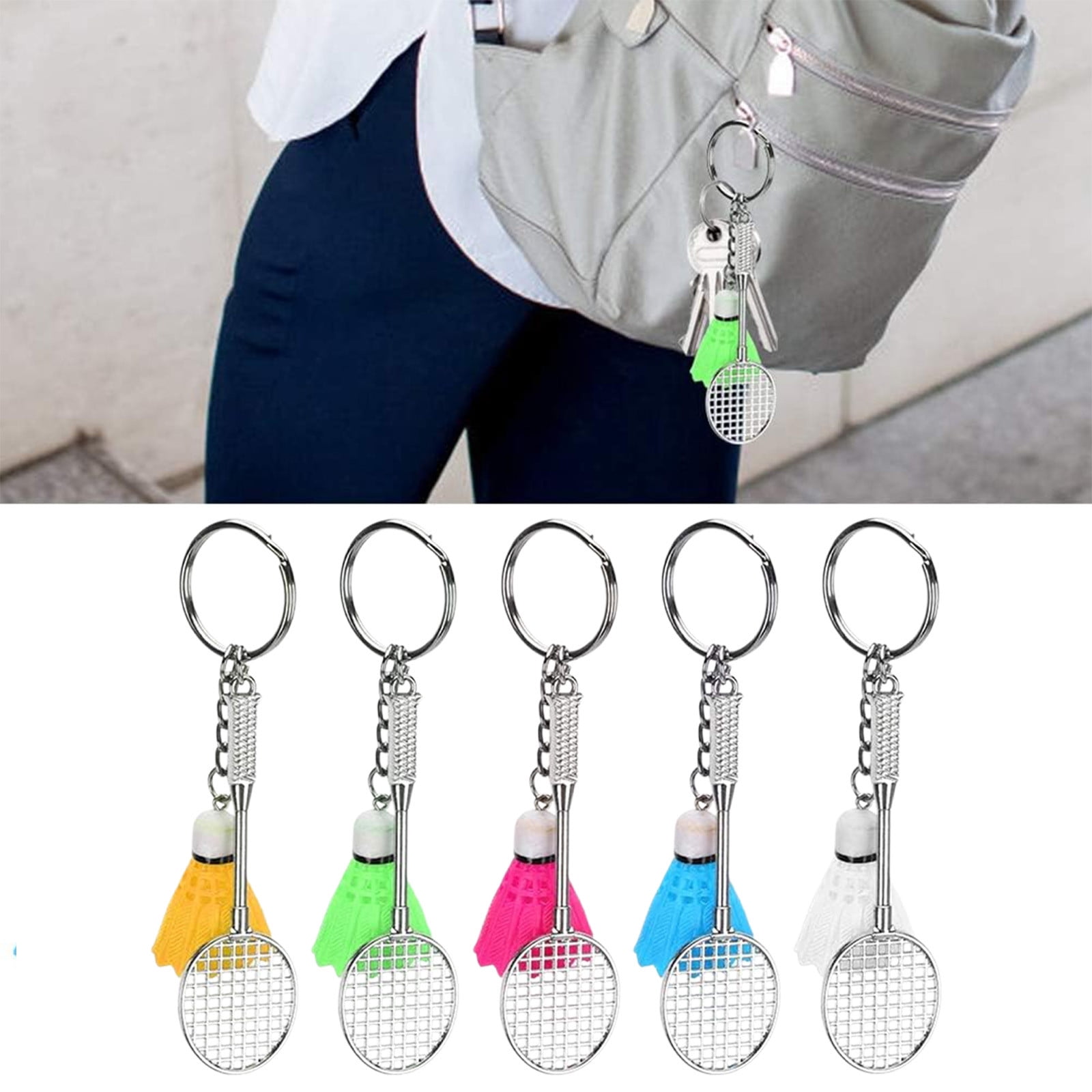 Badminton Keychain Simulation Model | Metal Portable Key Ring ...