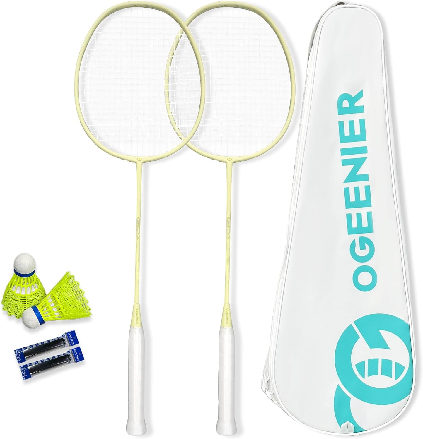 Badminton Racket Set of 2, Including 2 Rackets+2 Badminton Birdies, 2 ...