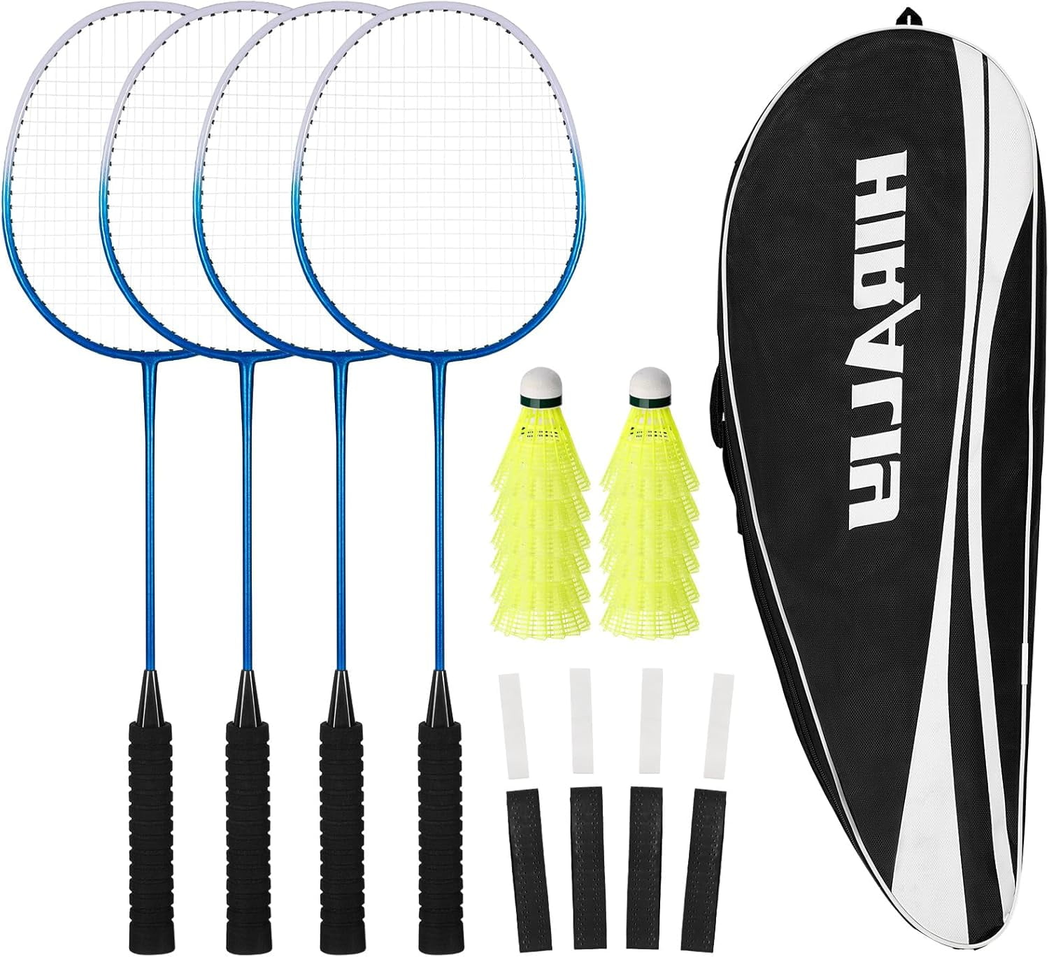Badminton Rackets Set for Backyards, Lightweight Badminton Set of 4 ...