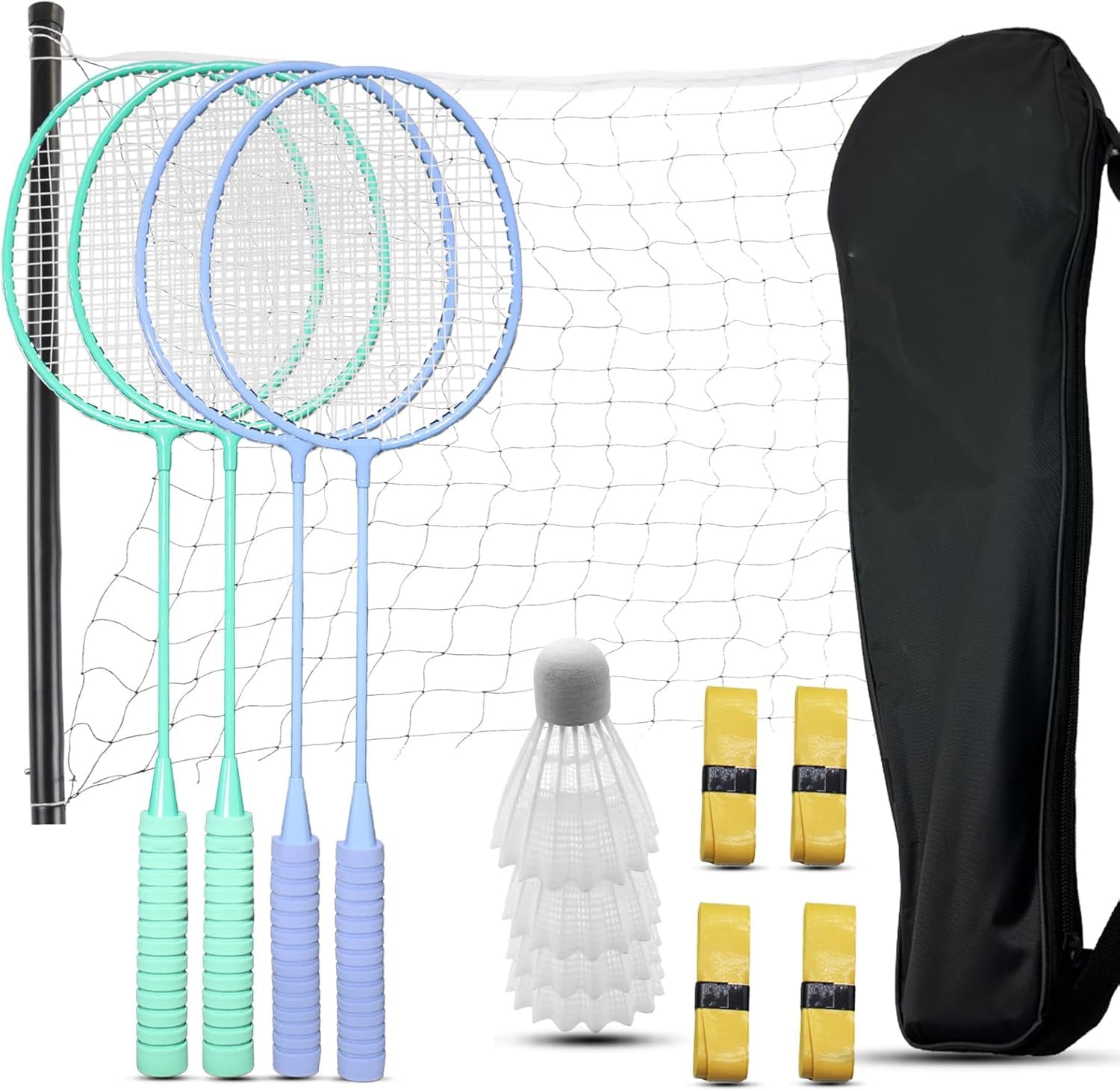 Badminton Rackets Set, Including Racquets, Shuttlecocks, Replacement ...