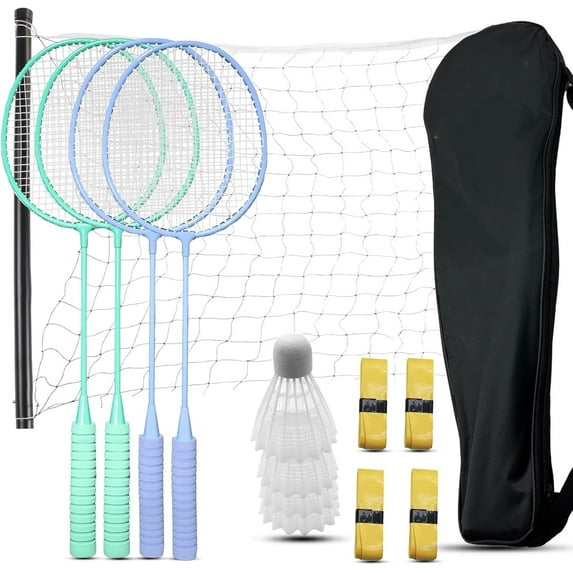 Badminton Rackets Set, Including Racquets, Shuttlecocks, Replacement ...