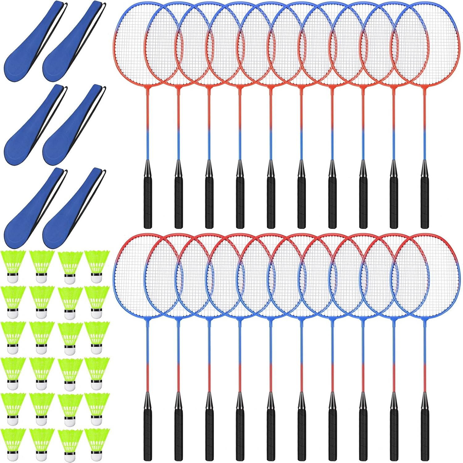 Badminton Rackets Set with Shuttlecocks and Carrying Bags, Sturdy ...