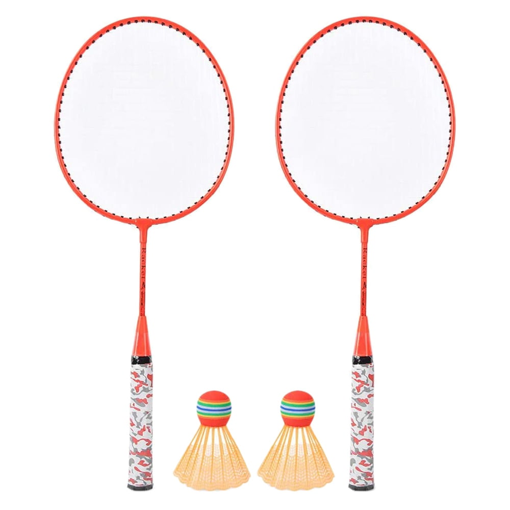 Badminton Rackets for Children,Shuttlecocks Racquet Sports Set with 2 Balls Kids Players Indoor ...