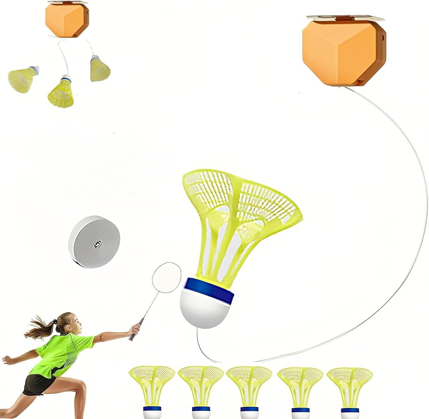 Badminton Rebound Trainer (6 Balls & 1 Trainer ), Badminton Self ...