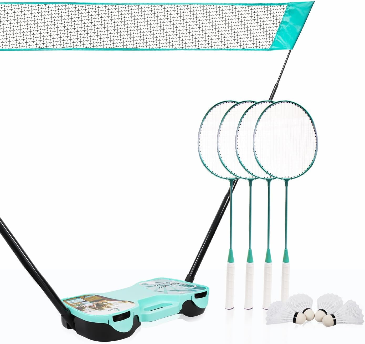 Badminton Set, Badminton Sets for Backyards, with Net, 4 Racket, 4 ...