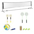 Badminton Set, Pickleball Volleyball Net - Adjustable Height - Backyard ...