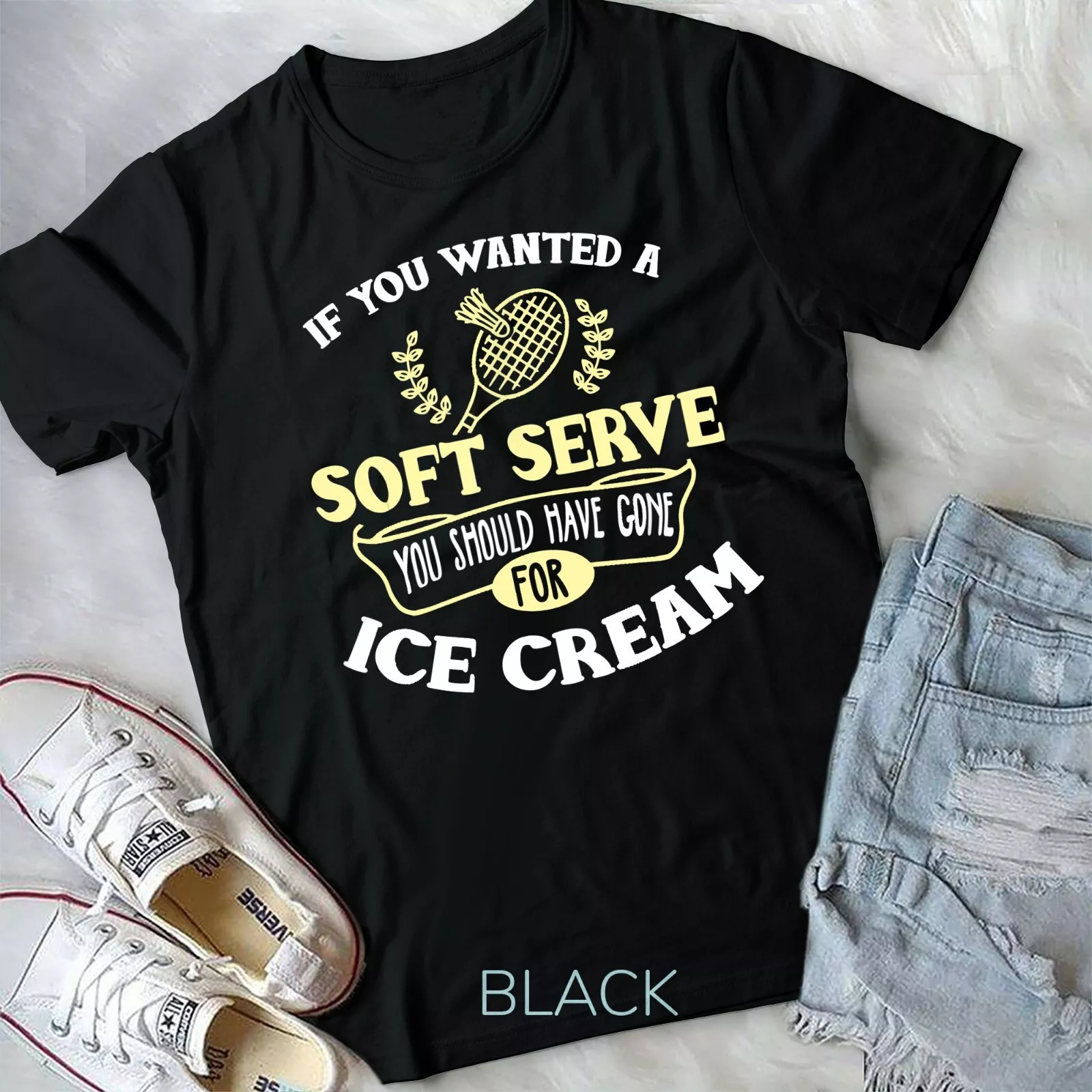 Badminton Shirt Joke Soft Serve Quote Badminton Player Gift Unisex T ...