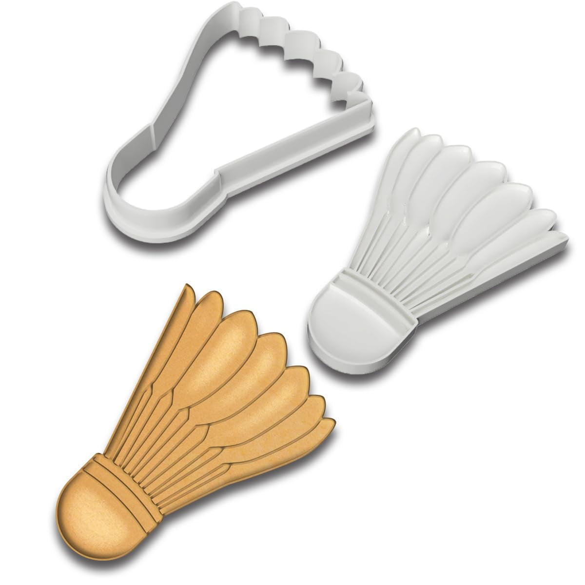 Badminton Shuttlecock Cookie Cutter and Stamp Set - 3.75x3.75 Inches ...