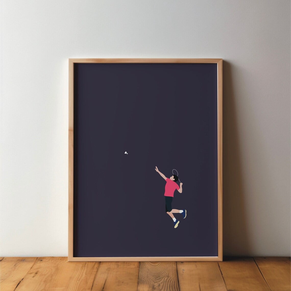 Badminton Shuttlecock Sports Friends Minimal Modern Pop Art Wall Decor ...