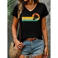 Badminton Shuttlecock Sunset Distressed Vintage Player V Neck T-Shirt ...