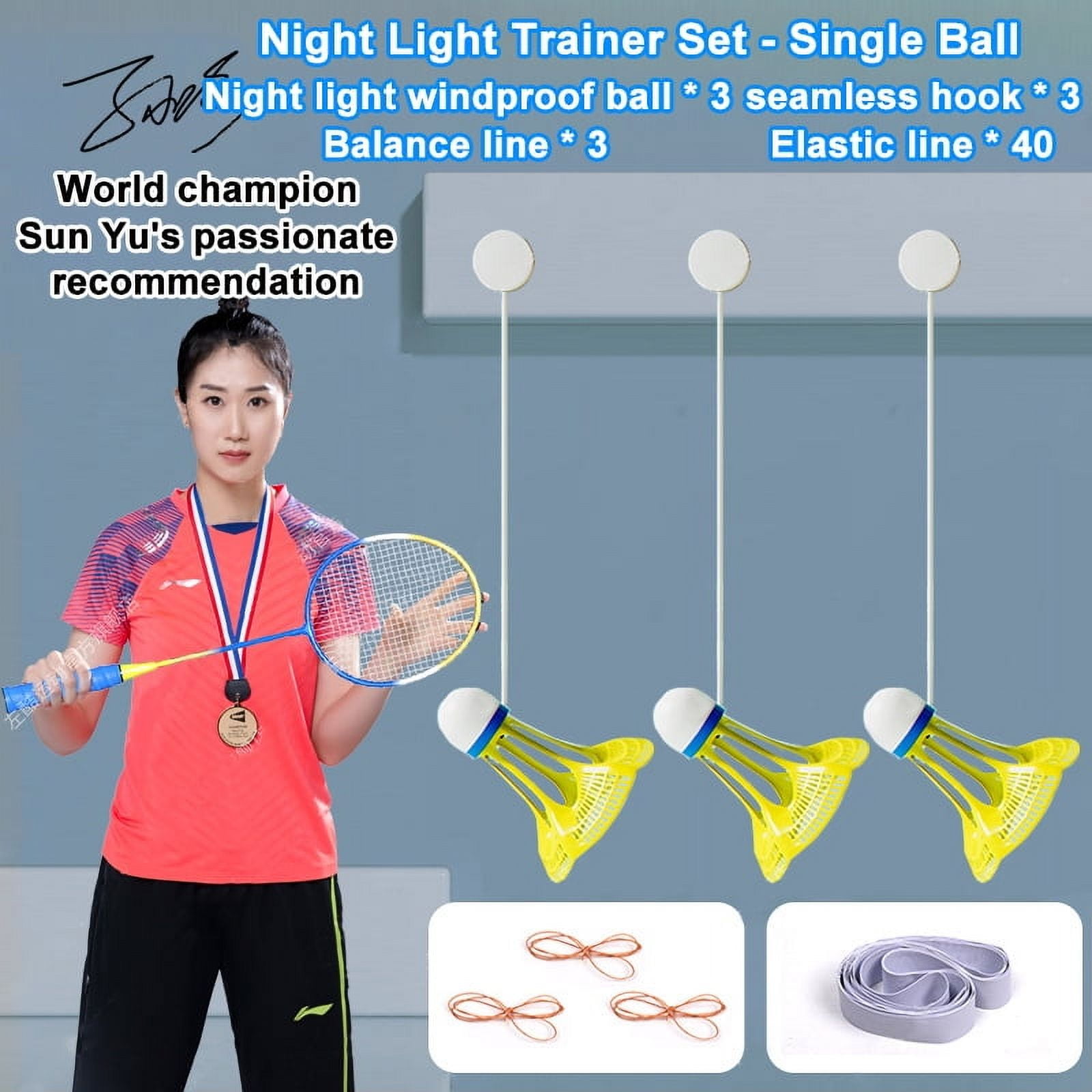 Badminton Single Trainer Power Practice Automatic Rebound Badminton ...
