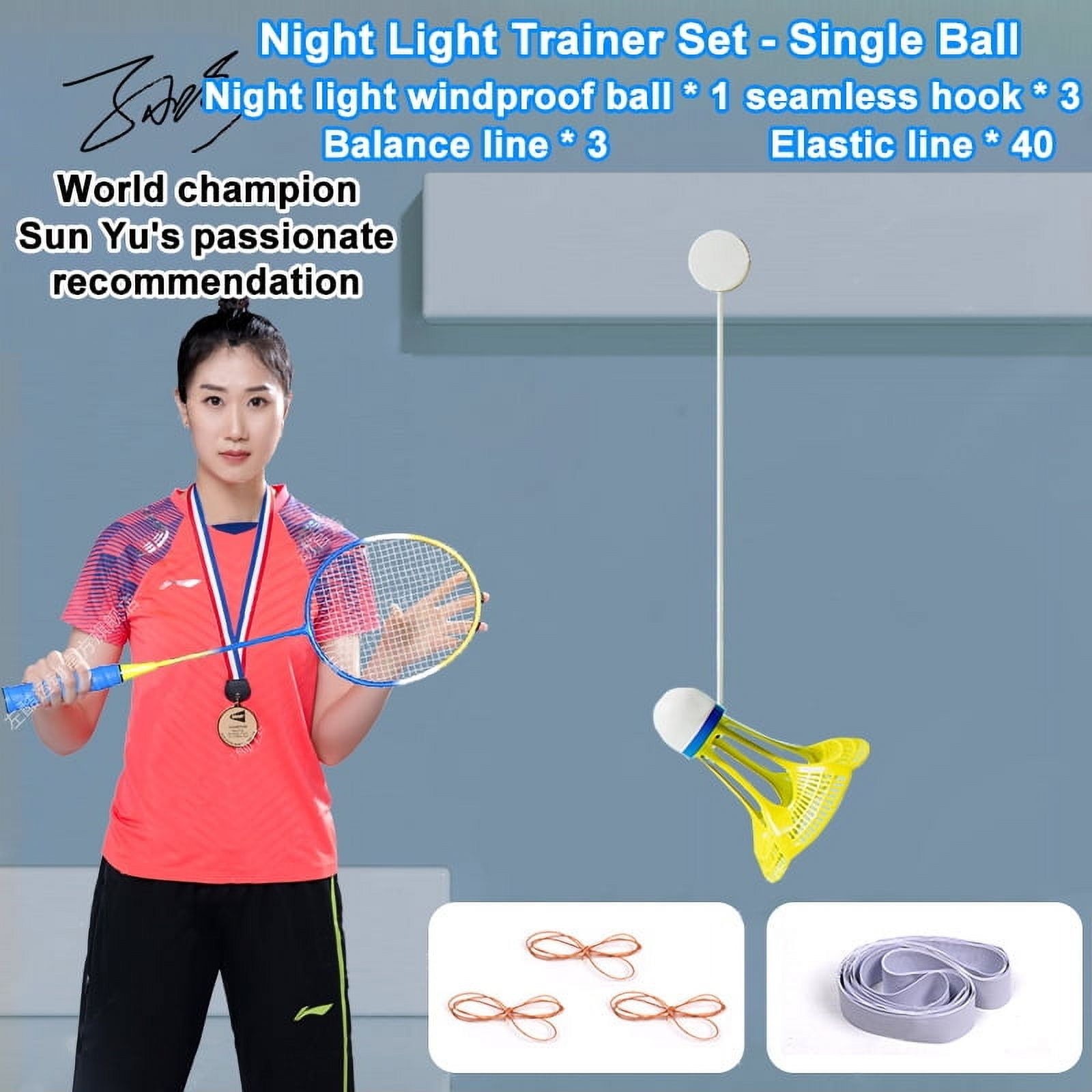 Badminton Single Trainer Power Practice Automatic Rebound Badminton ...
