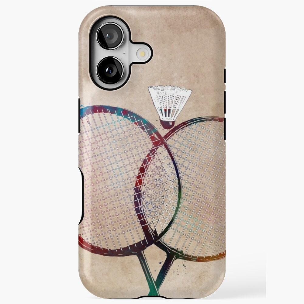 Badminton Sport Art Player Shuttle Abstract Illustration iPhone Case 17 ...