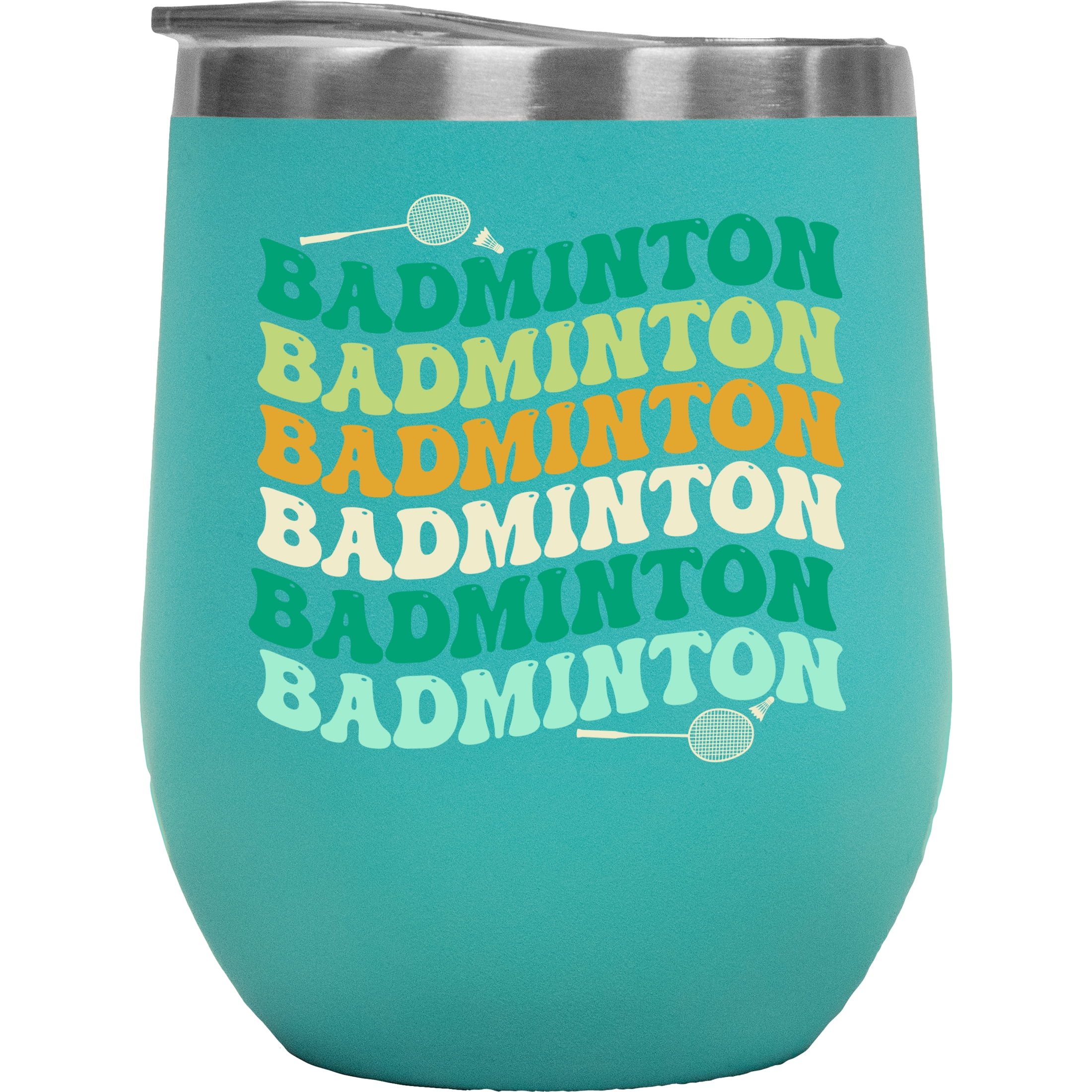 Badminton, Sports Themed, Groovy Retro Wavy Text Merch Gift, Mint 12oz ...