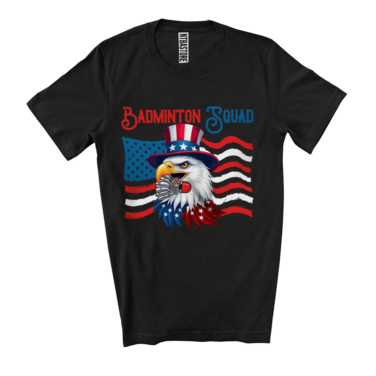 Badminton Squad; Fantastic 4th Of July Eagle Caring Badminton US Flag; Sport Player Patriotic ...