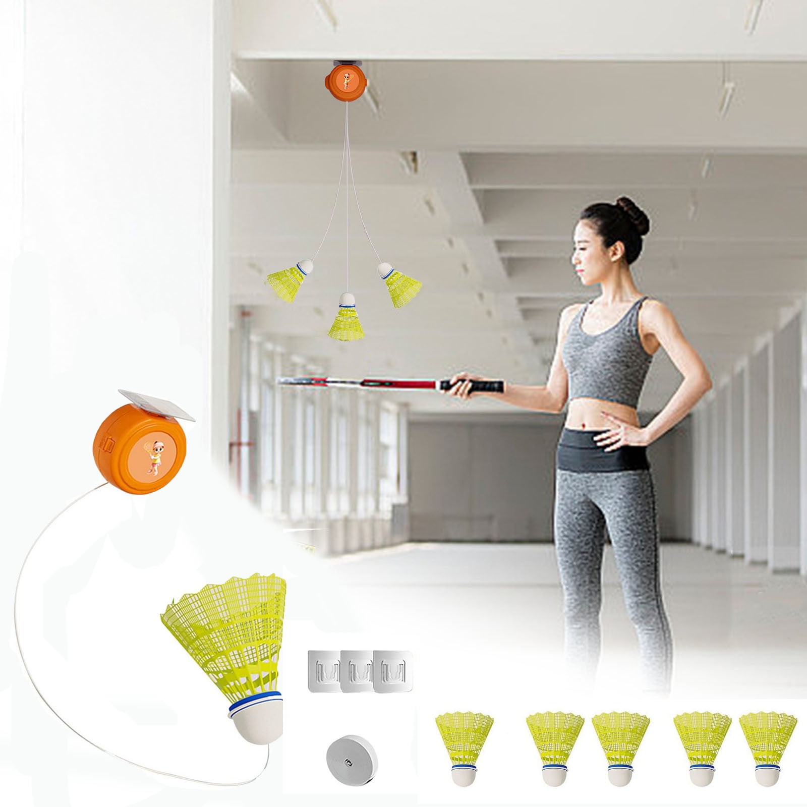 Badminton Trainer | Portable Self-Practice Rebound Device - Adjustable ...